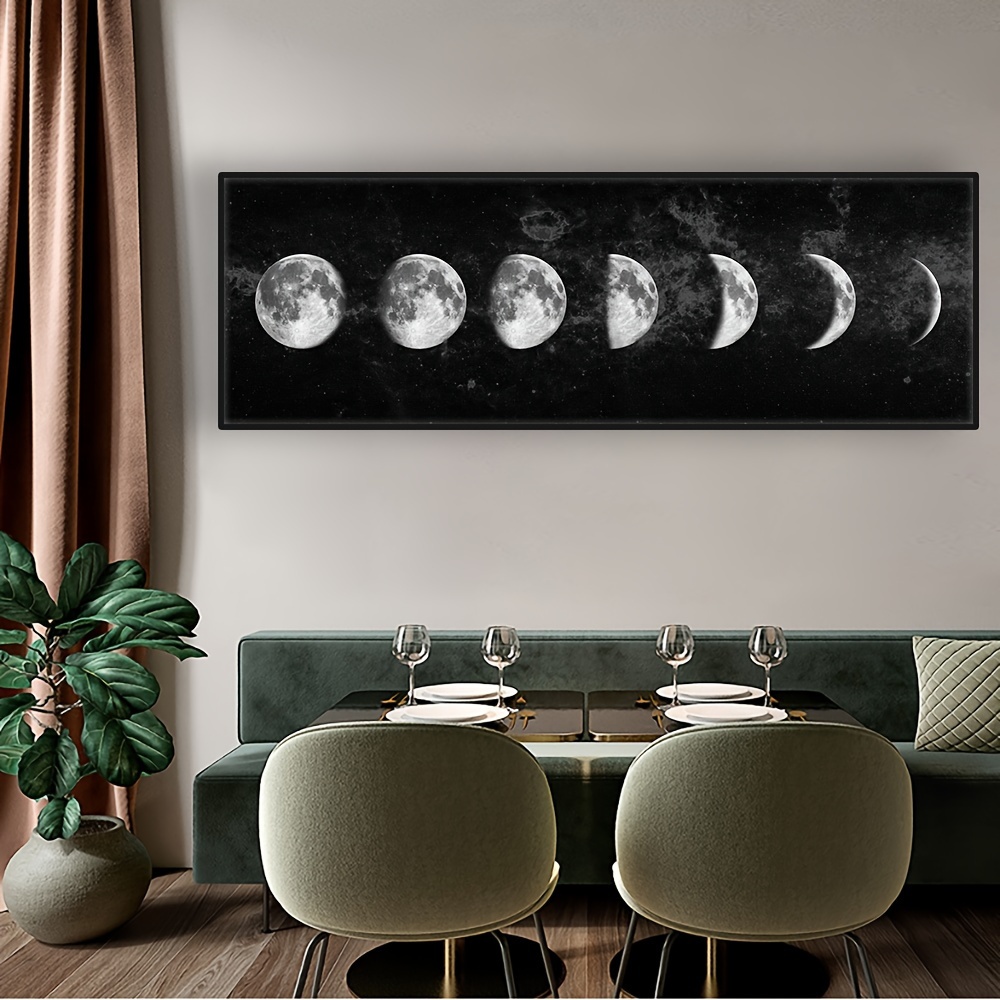 Canvas Poster No Frame Modern Art Moon Phase Black White - Temu Canada