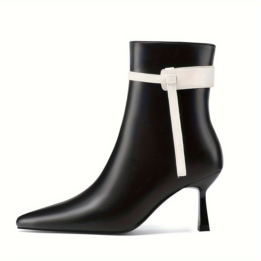 Women's Solid Color Slim Boots Side Zipper Casual Stiletto - Temu ...