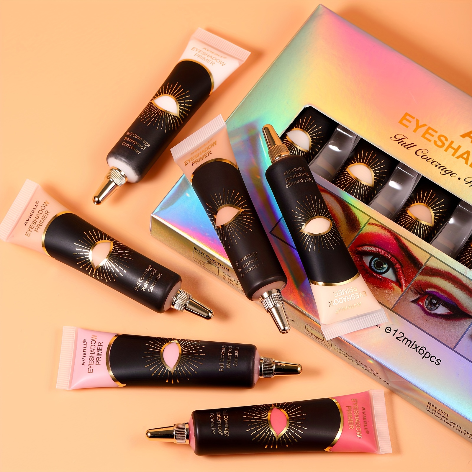 Eyeshadow Primer Set 6 colors Long lasting Full Coverage - Temu