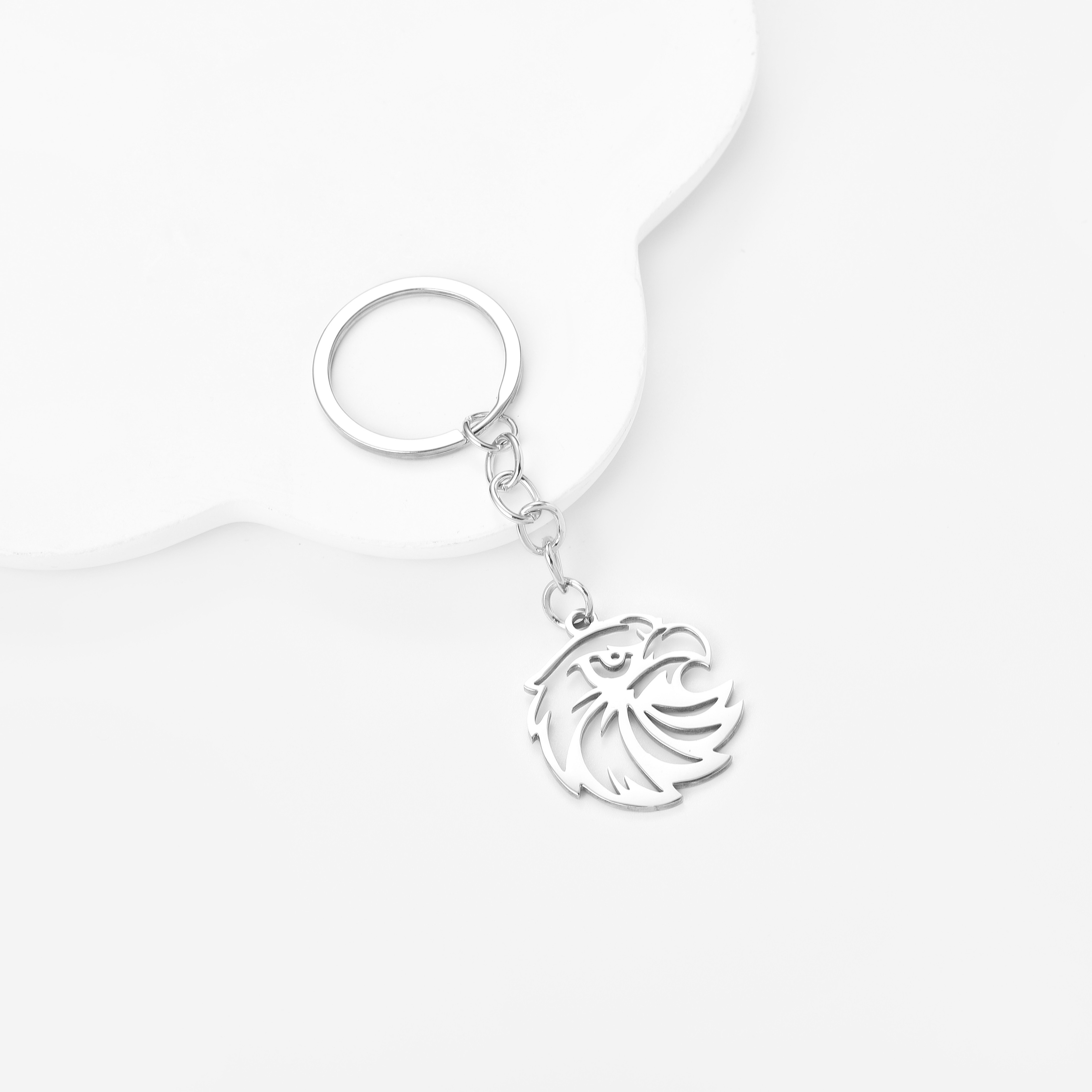 Silvery Eagle Pendant Keychain Stainless Steel Hollow - Temu United Kingdom
