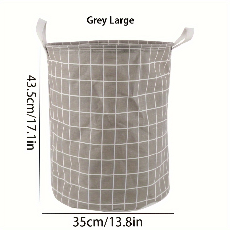 1pc Plaid Printing Storage Basket Toy Organizer Bucket Large - Temu Canada