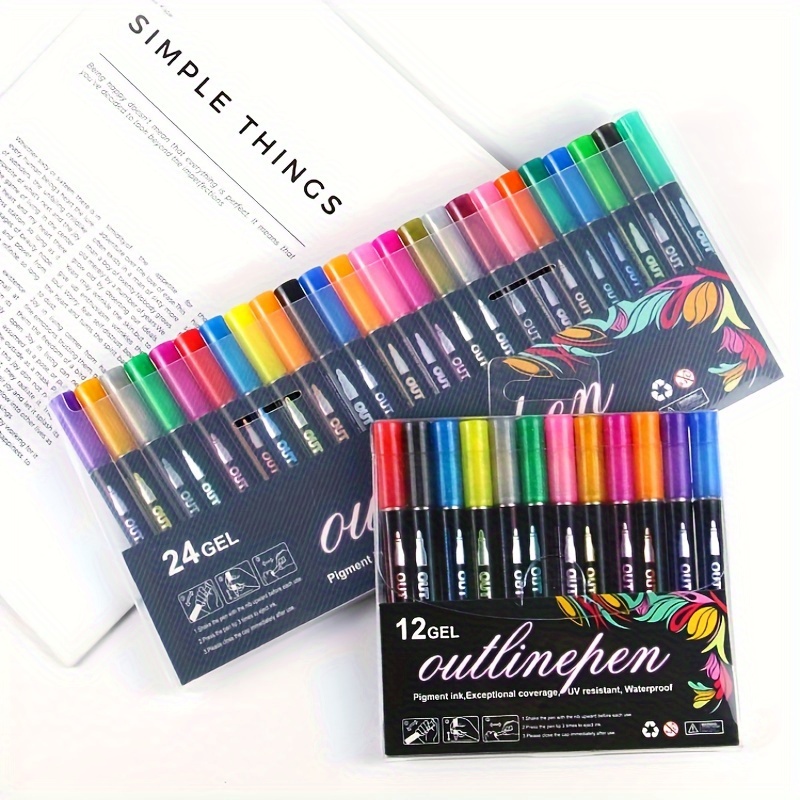 magic fluorescent outline drawing pen marker set suitable - Temu Australia