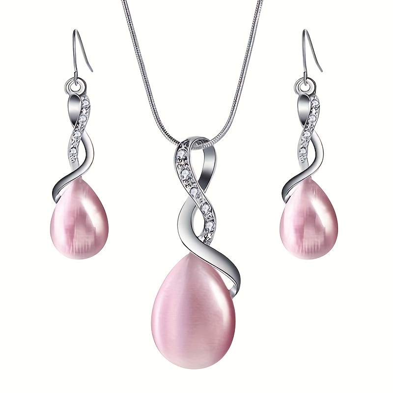 Exquisite Water Drop Pendant Design Jewelry Set Dangle - Temu United ...