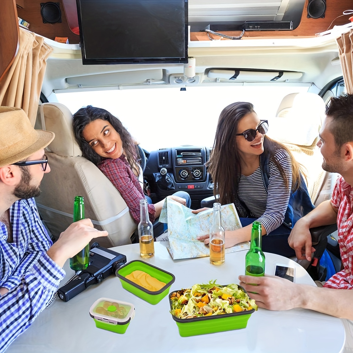 Silicone Collapsible Lunch Boxes Airtight Vacuum Seal Food - Temu