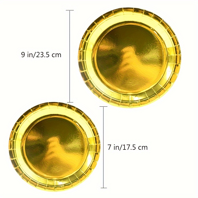 Disposable Golden Paper Plates Food Plate Fruit Plate - Temu Australia