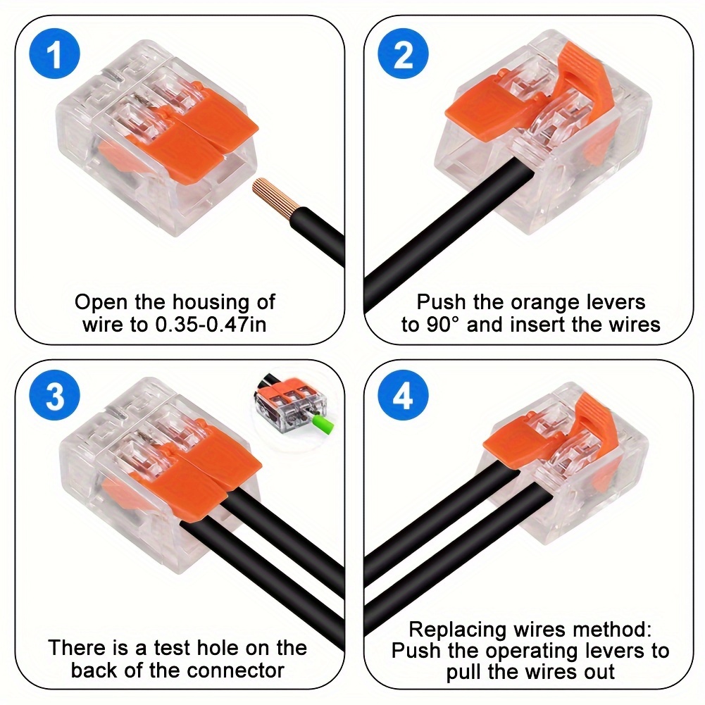 30pcs mini quick connect wire connectors transparent reusable electrical terminal clips for cables panels fit for wires quick wire connectors business science temu Temu New Zealand