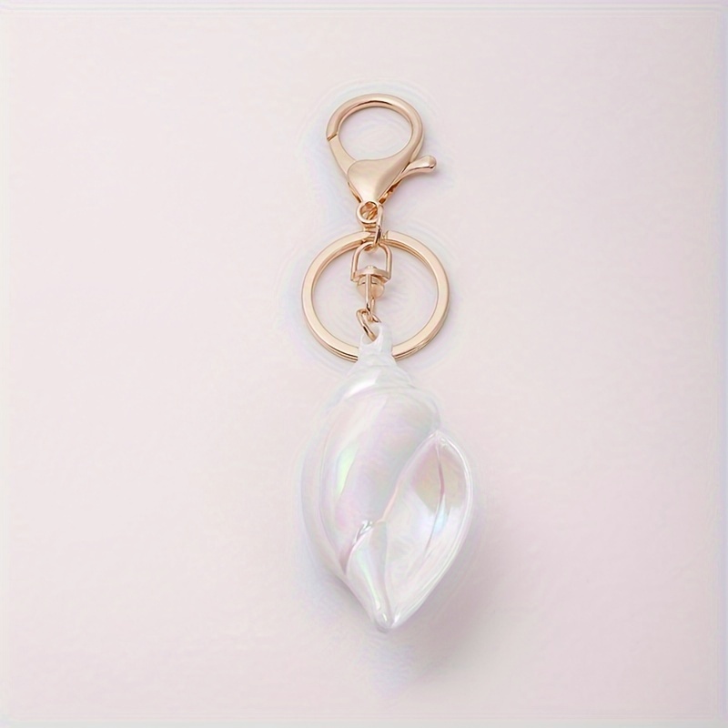 Holographic Conch Keychain Cute Resin Key Chain Ring Purse - Temu Portugal