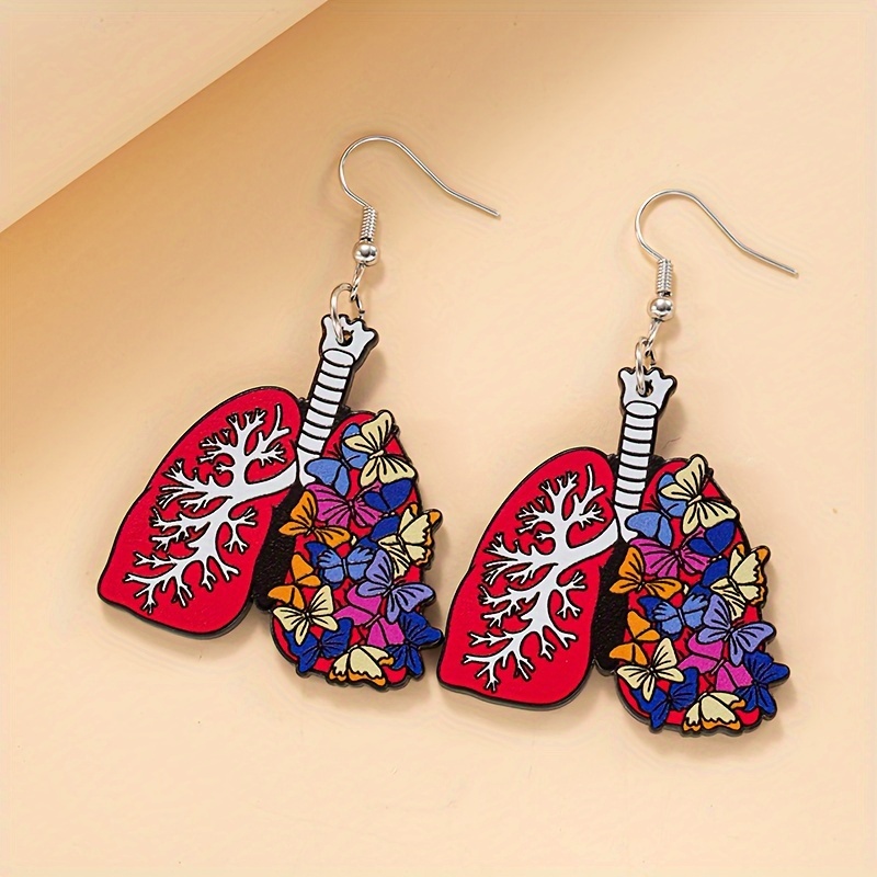 Human Lung Shape Dangle Earrings Nurse Day Gift Novel - Temu United Kingdom