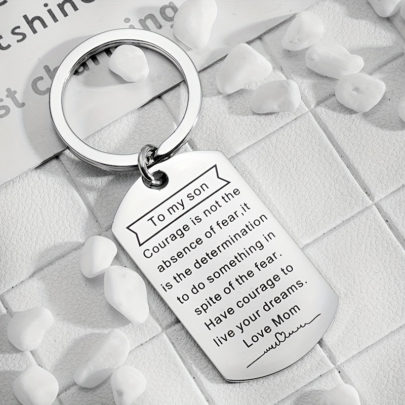 1pc Motivational Stainless Steel Keychain For Son Birthday Gift For Men ...