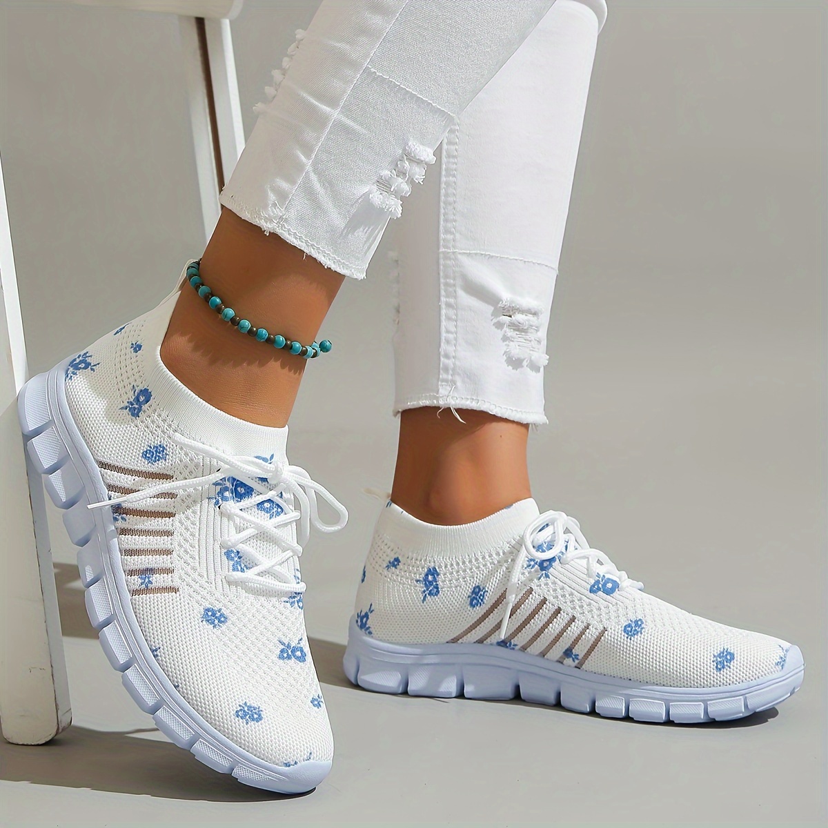 Zapatos Running Ligeros Transpirables Estampado Floral Malla - Temu Mexico