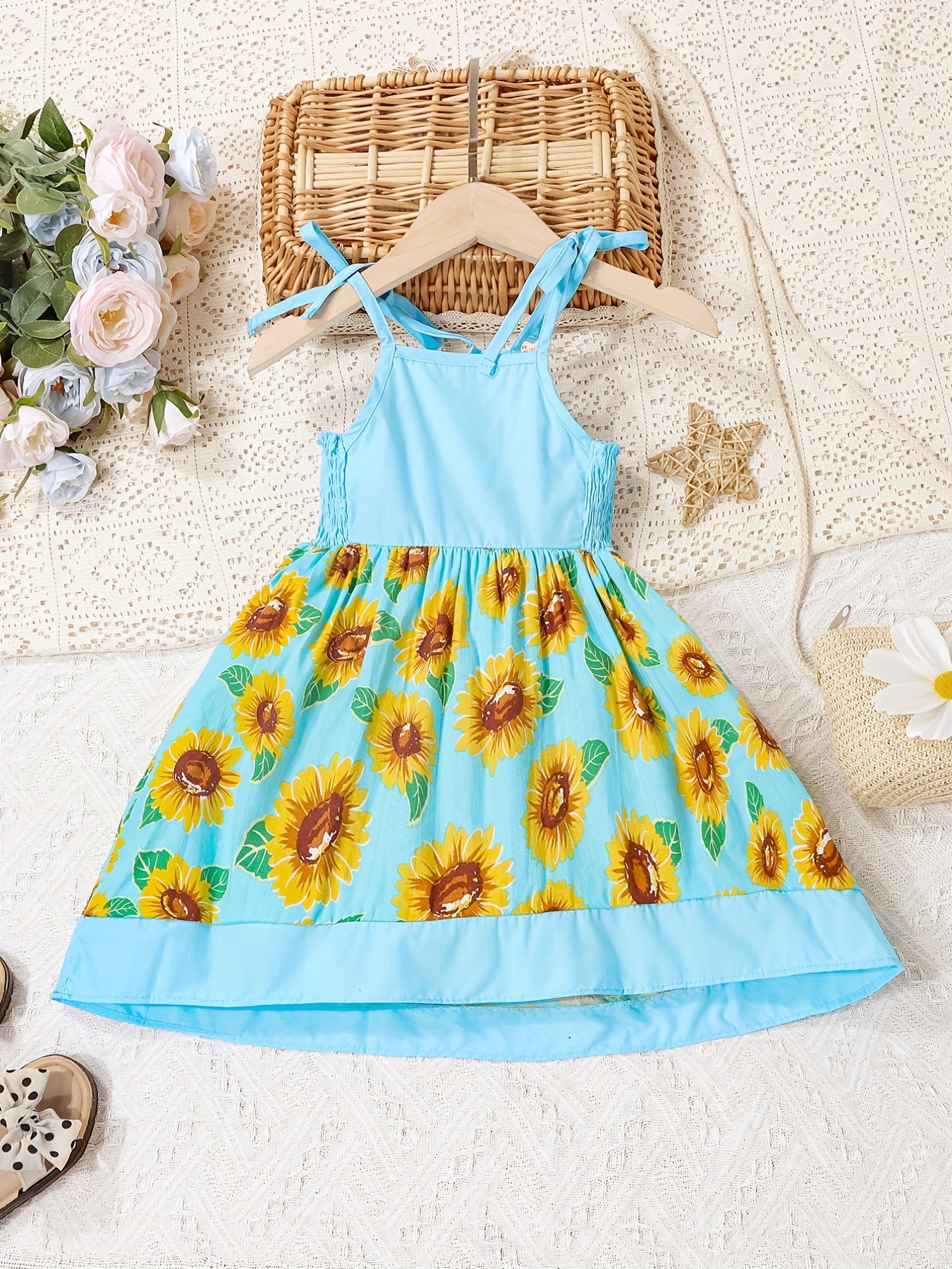 女の かわいい グラフィックプリントノースリーブキャミドレス服夏用 Temu Japan