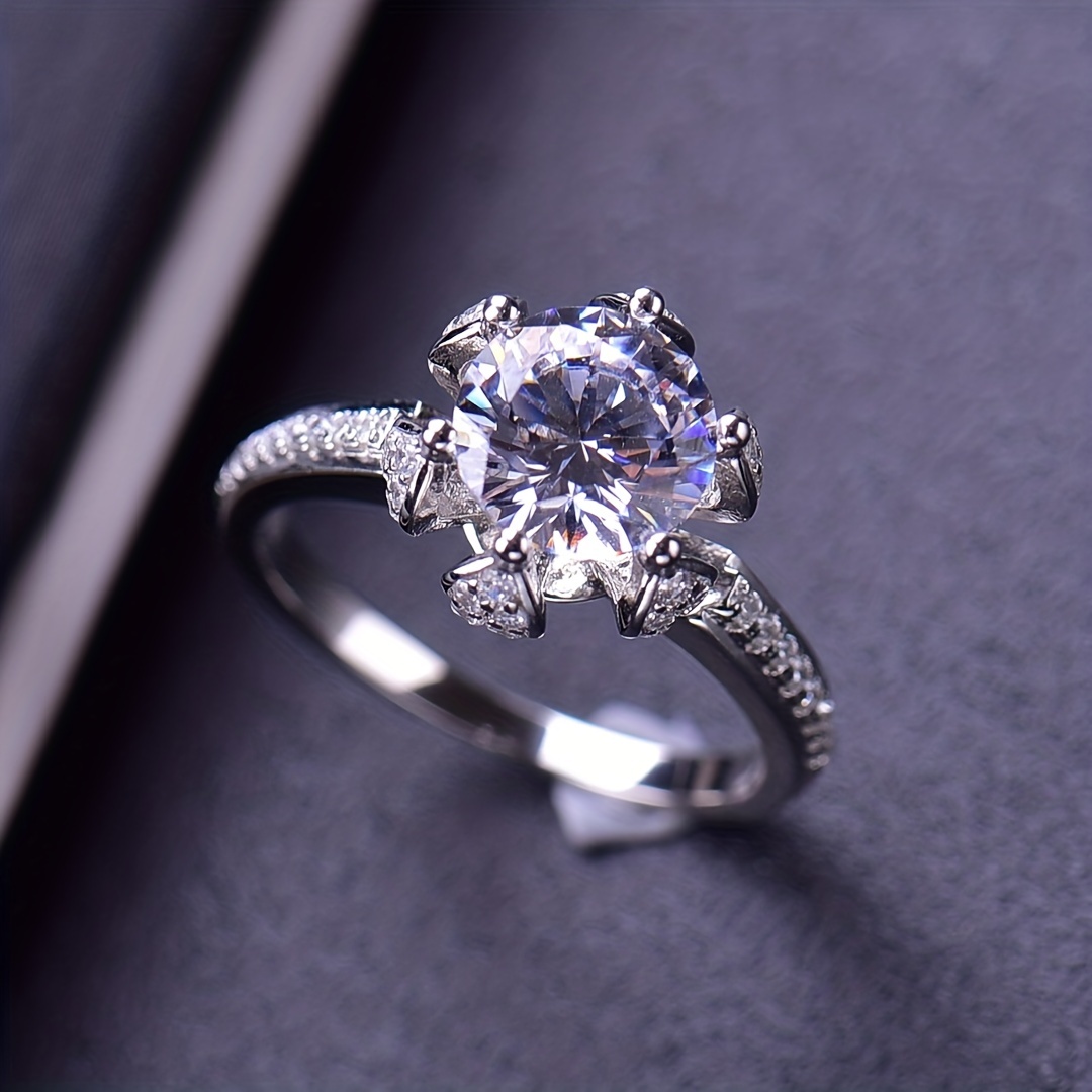 2 Carat Round Cut Moissanite Pod Ring 925 Sterling Silver - Temu United Kingdom