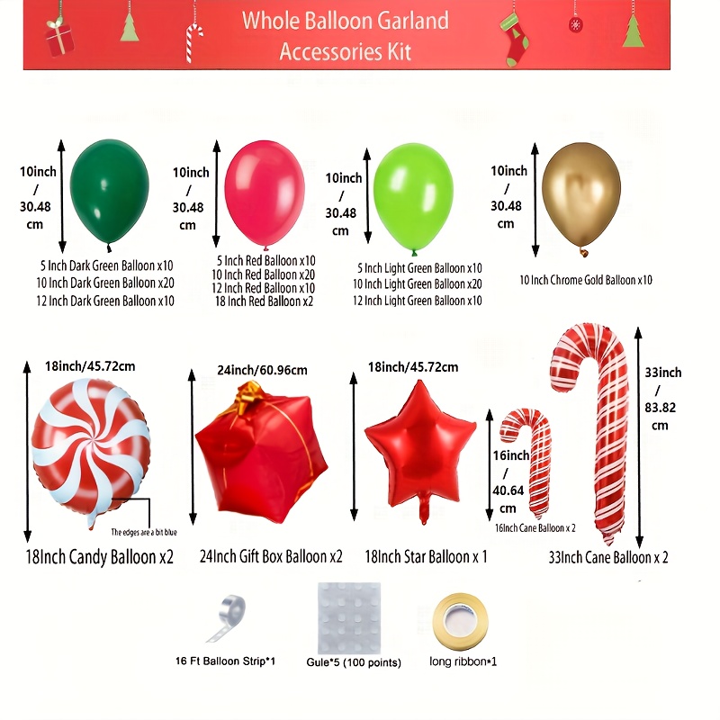 Christmas Balloon Wreath Arch Kit Christmas Red Golden Dark - Temu Ireland