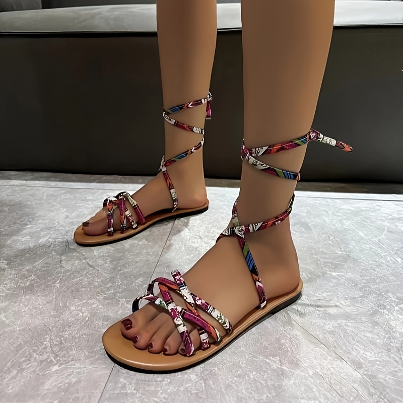 Womens Colorful Flat Sandals Casual Open Toe Summer Shoes - Temu United ...