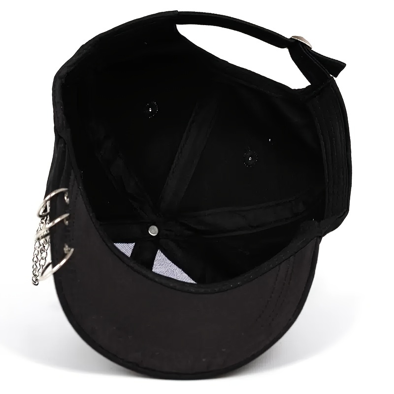 creative nail chain baseball cap ring curved hat all sunshade and anti ...
