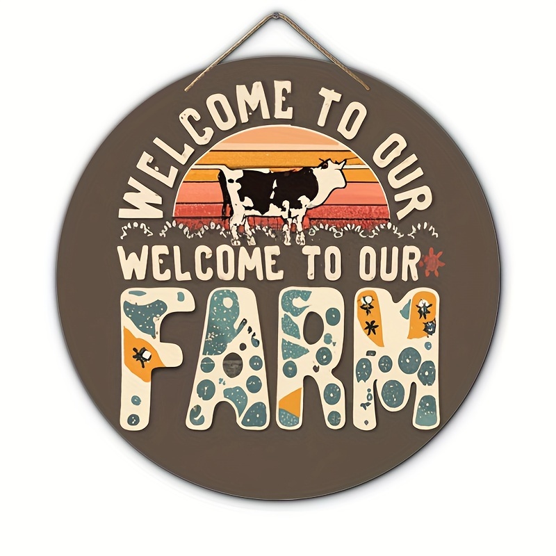 Welcome Farm Wooden Sign Farmhouse Wall Decor Barn Gifts - Temu United Kingdom