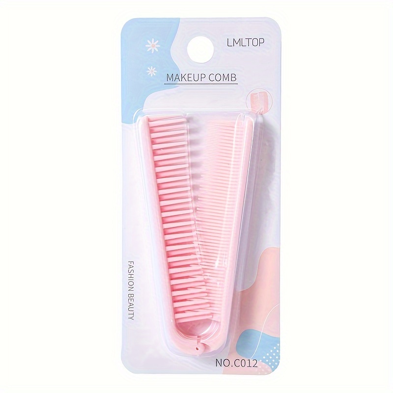 Portable Travel Folding Hair Brush Compact Pocket Hair Comb - Temu ...