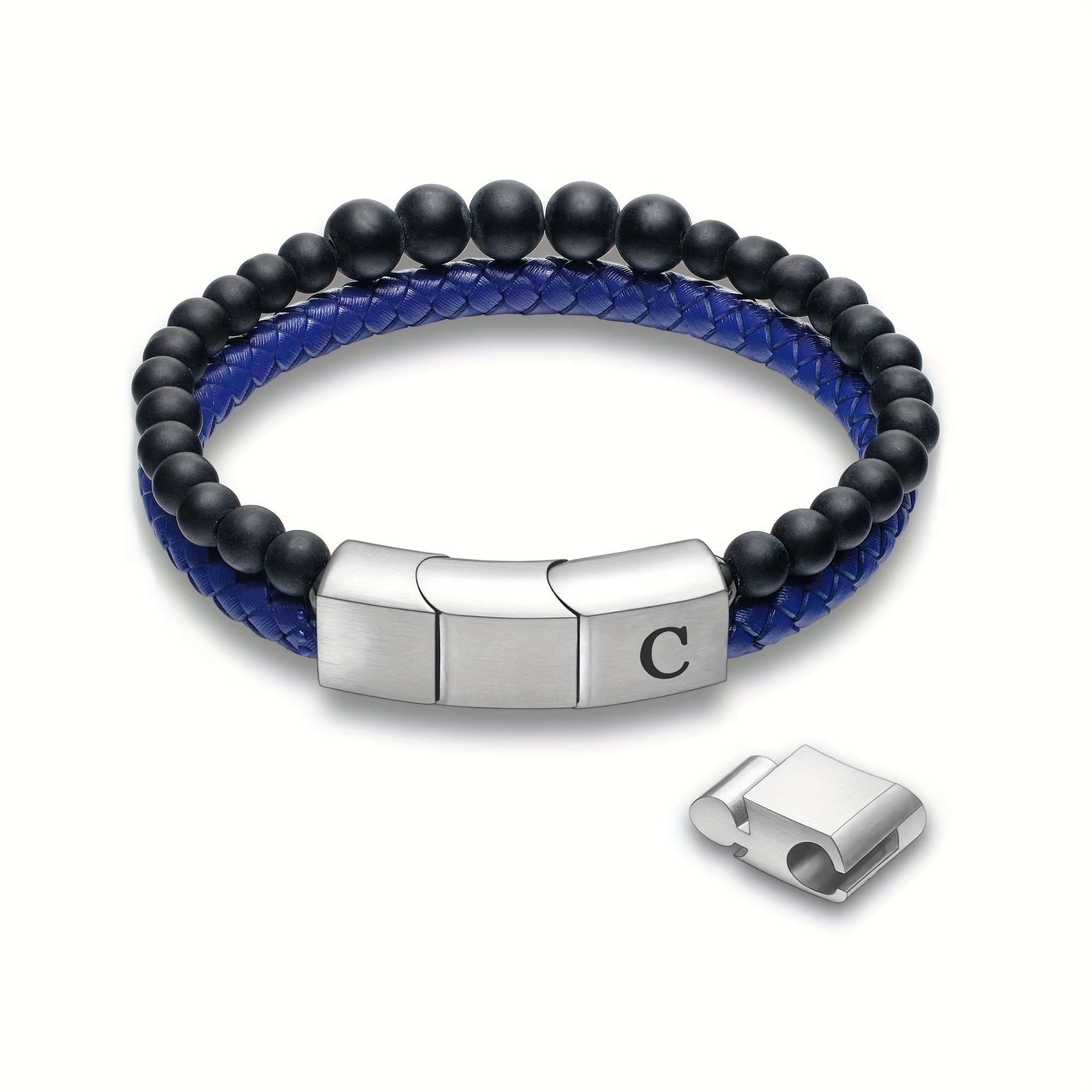 Layered Leather Beaded Bracelets Men Natural Tiger Eye Decor - Temu ...