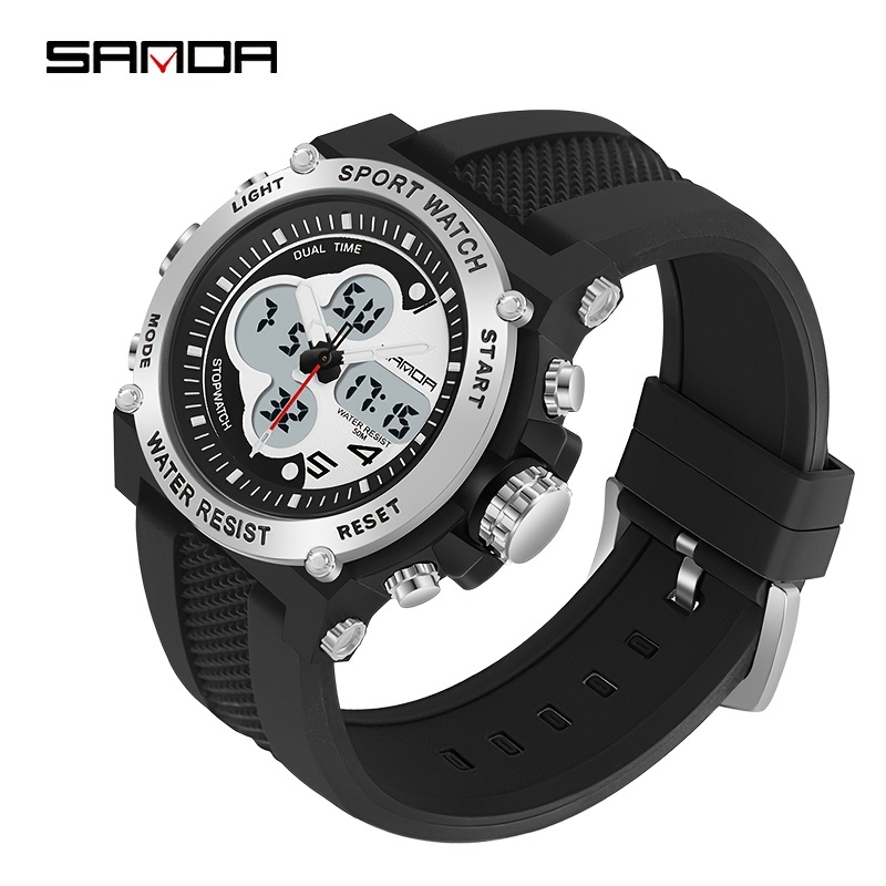 Outdoor Sports Fishing Camping Multifunction Dual Display Wristwatch ...