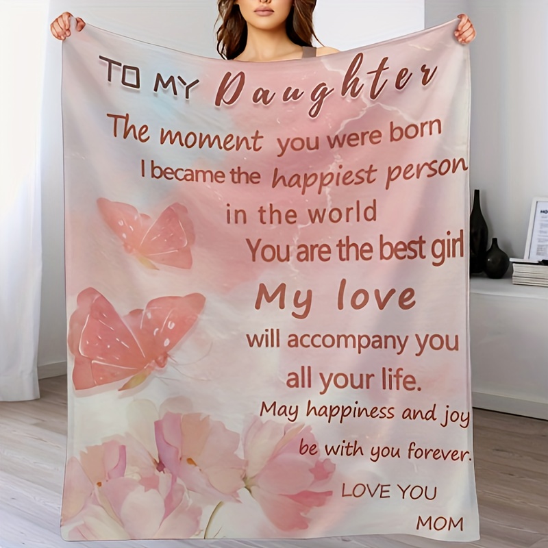 Butterfly Floral Print Letter Blanket Birthday Present - Temu Australia