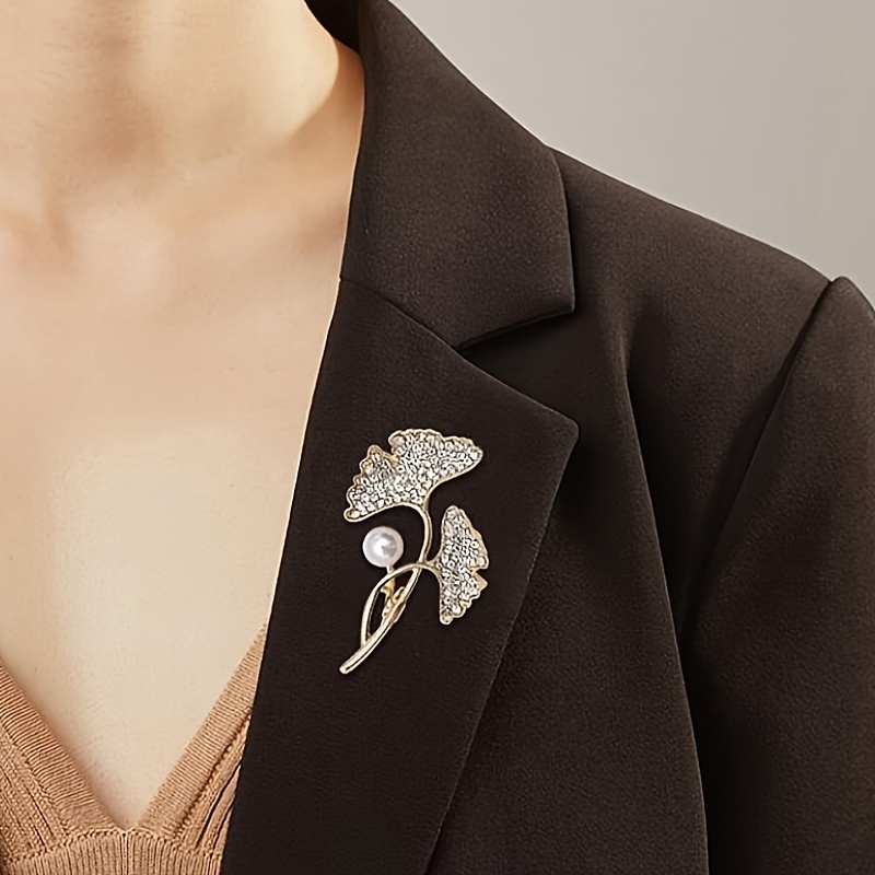 Fashionable Ginkgo Leaf Brooch Suit Jacket Autumn Winter - Temu Ireland