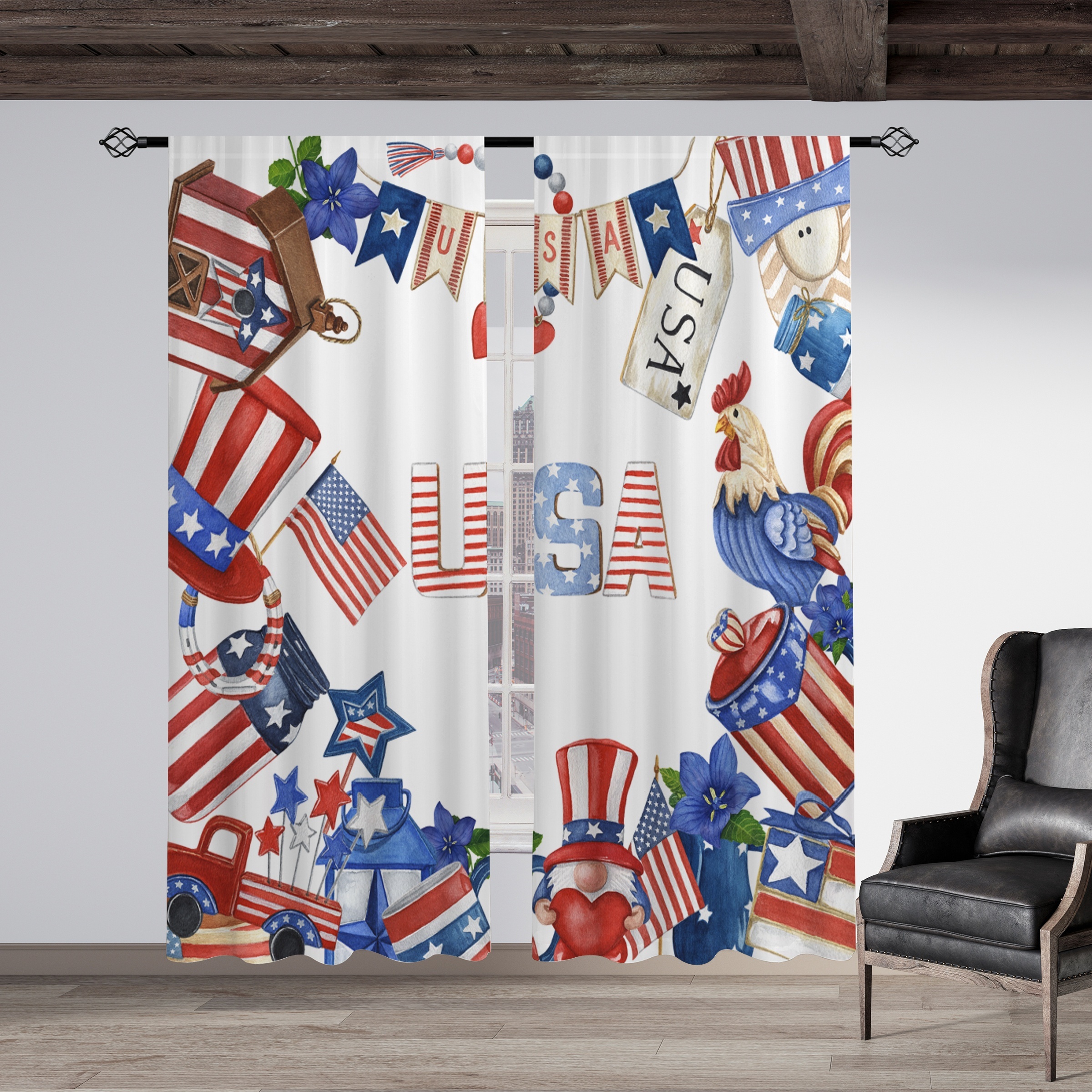 2pcs American Independence Day Flag Dwarf Rooster Print - Temu United ...