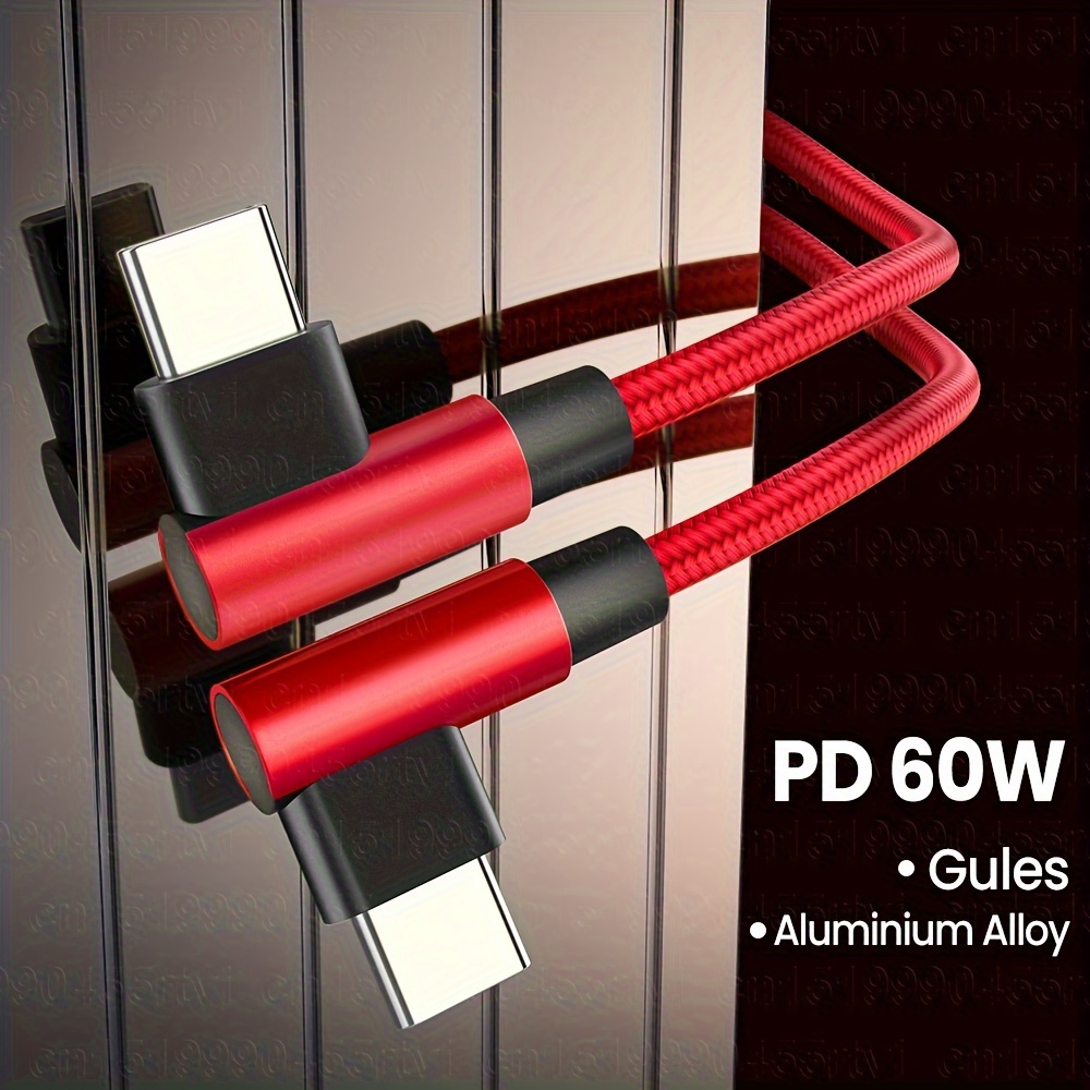 Dubbele elleboog USB Type C naar USB C kabel PD 60W Snelle - Temu ...