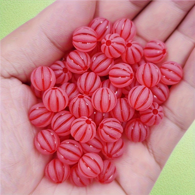 Matte Frosted Candy Color Pumpkin Beads Jewelry Making Diy - Temu ...