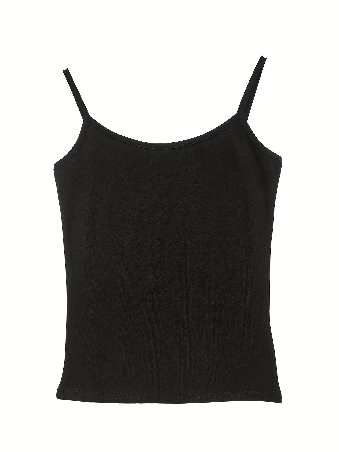 solid spaghetti strap top casual ribbed sleeveless cami top - Temu ...