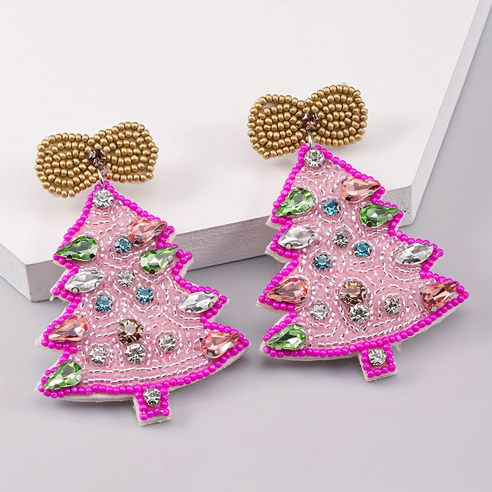 Colorful Beaded Christmas Tree Santa Claus Design Dangle - Temu United ...