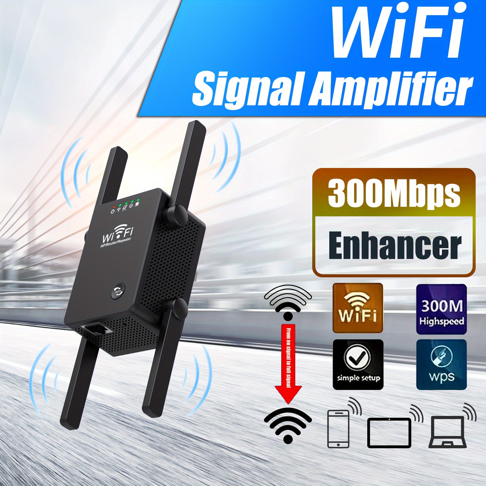 Eu 플러그 Wifi 확장기 300mbps 무선 인터넷 Wifi 중계기라우터 Wifi 부스터 실외 Wifi Temu