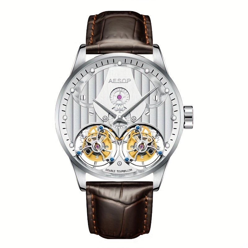 Aesop Skeleton Hollow Dual Tourbillon Armbanduhren, Herren Saphirglas ...