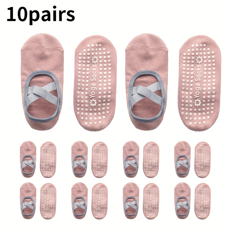 Yoga Socks Silicone Padded Non slip Cross Straps Pilates - Temu Australia