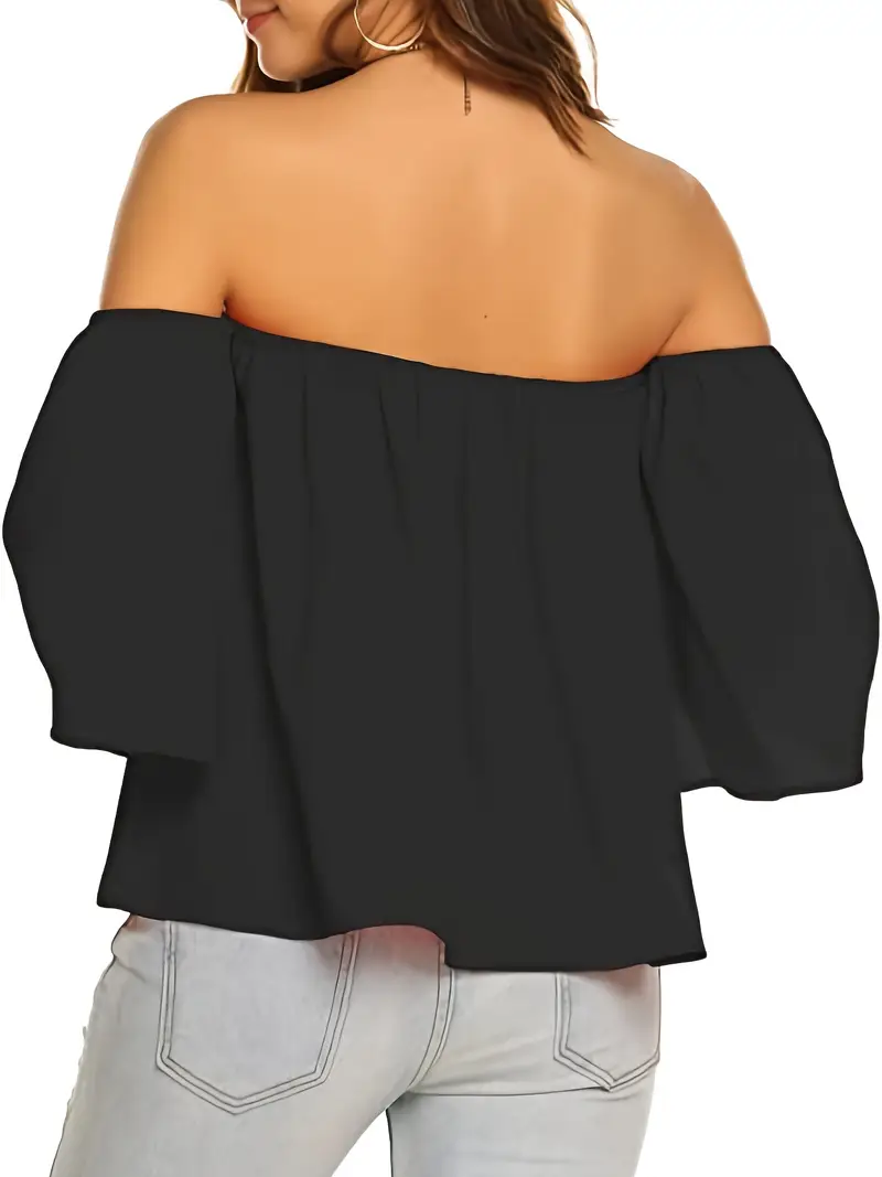 Elegant Shoulder Blouses Casual Loose Long Sleeve Fashion Temu