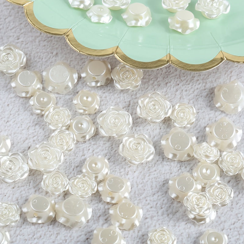 Imitation Pearl Beige Rose Diy Self Made Cream Phone Case - Temu New ...