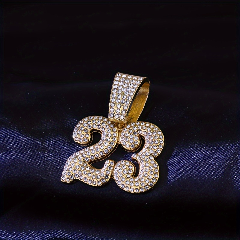 Alloy Number 23 Pendant Inlaid Rhinestone Jewelry New Hip - Temu United ...