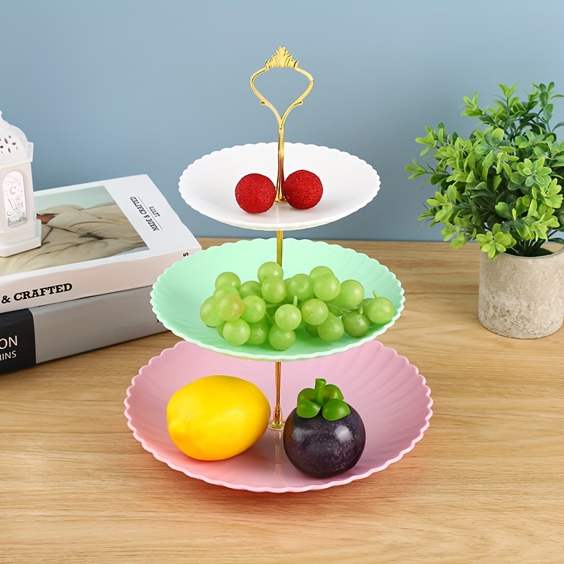 Three tier Cake Fruit Dessert Stand Holder Tray Can Be Used - Temu New ...