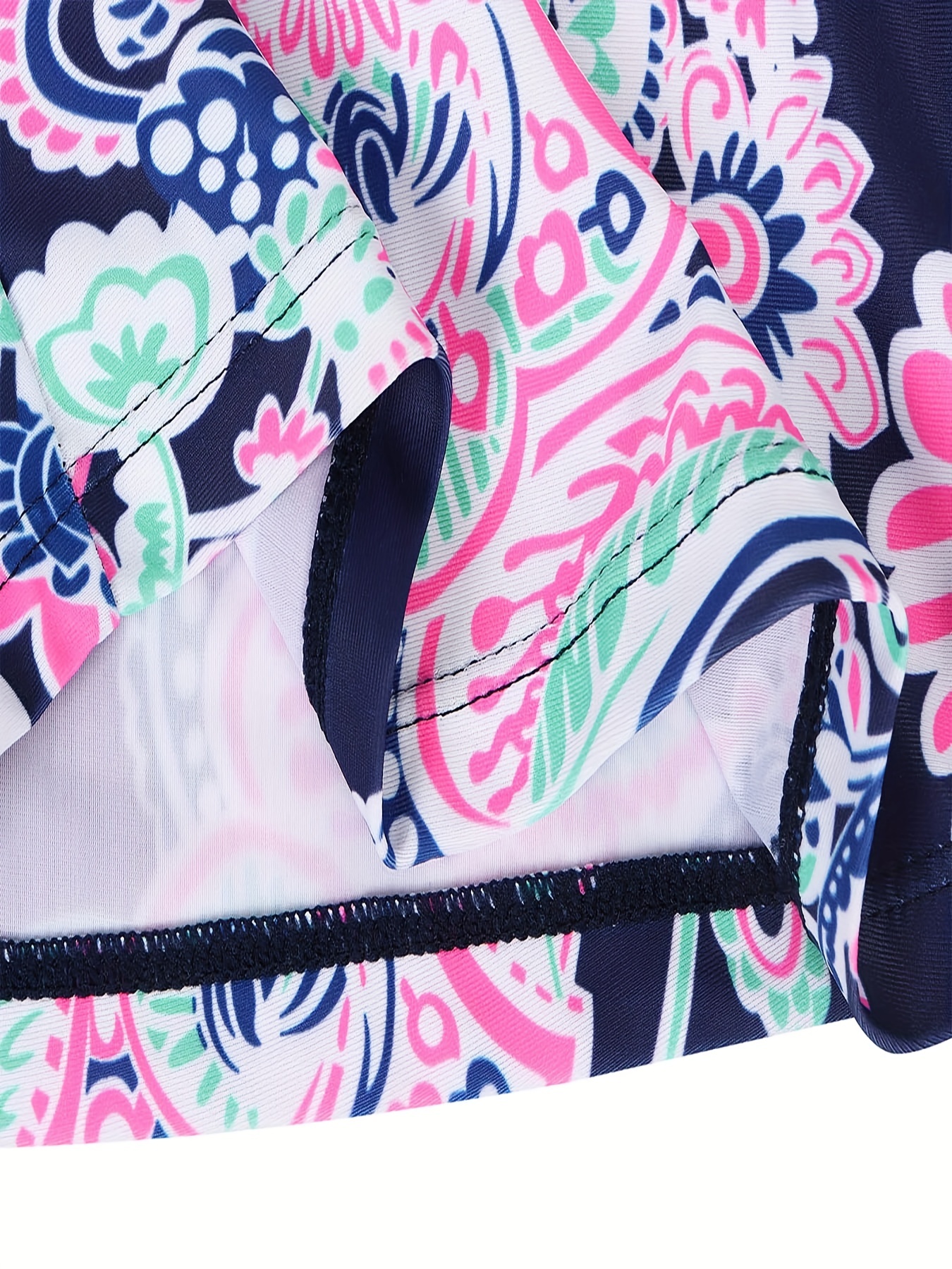 Toddler Girls Bikini Tankini Swimsuit Long Sleeve Abstract - Temu