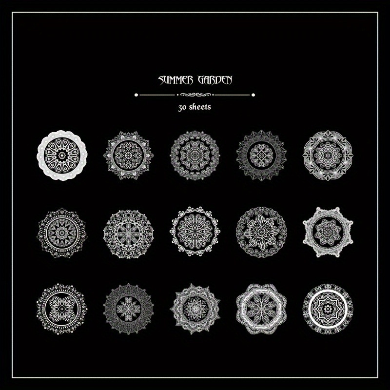 Transparent Lace Geometric Pattern Material Stickers - Temu United Kingdom