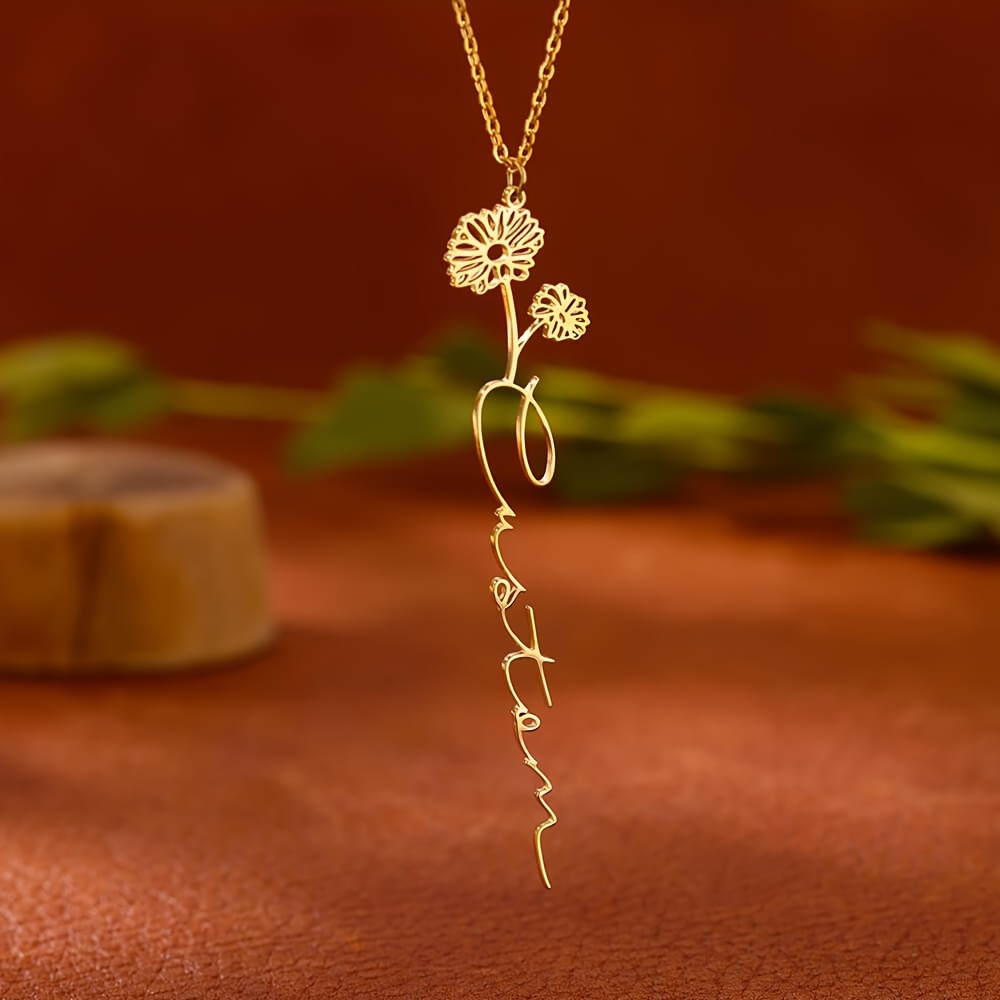 Personalized Flower Necklace Personalized Birthday Flower - Temu United ...