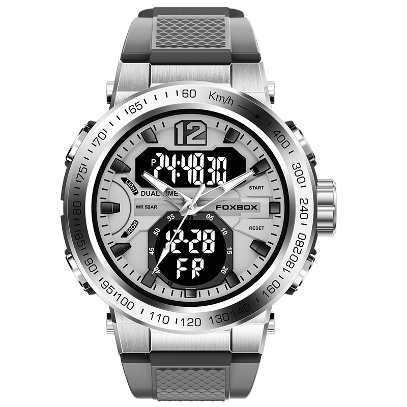 Men's Waterproof Dual Display Electronic Watch Multi - Temu United Kingdom