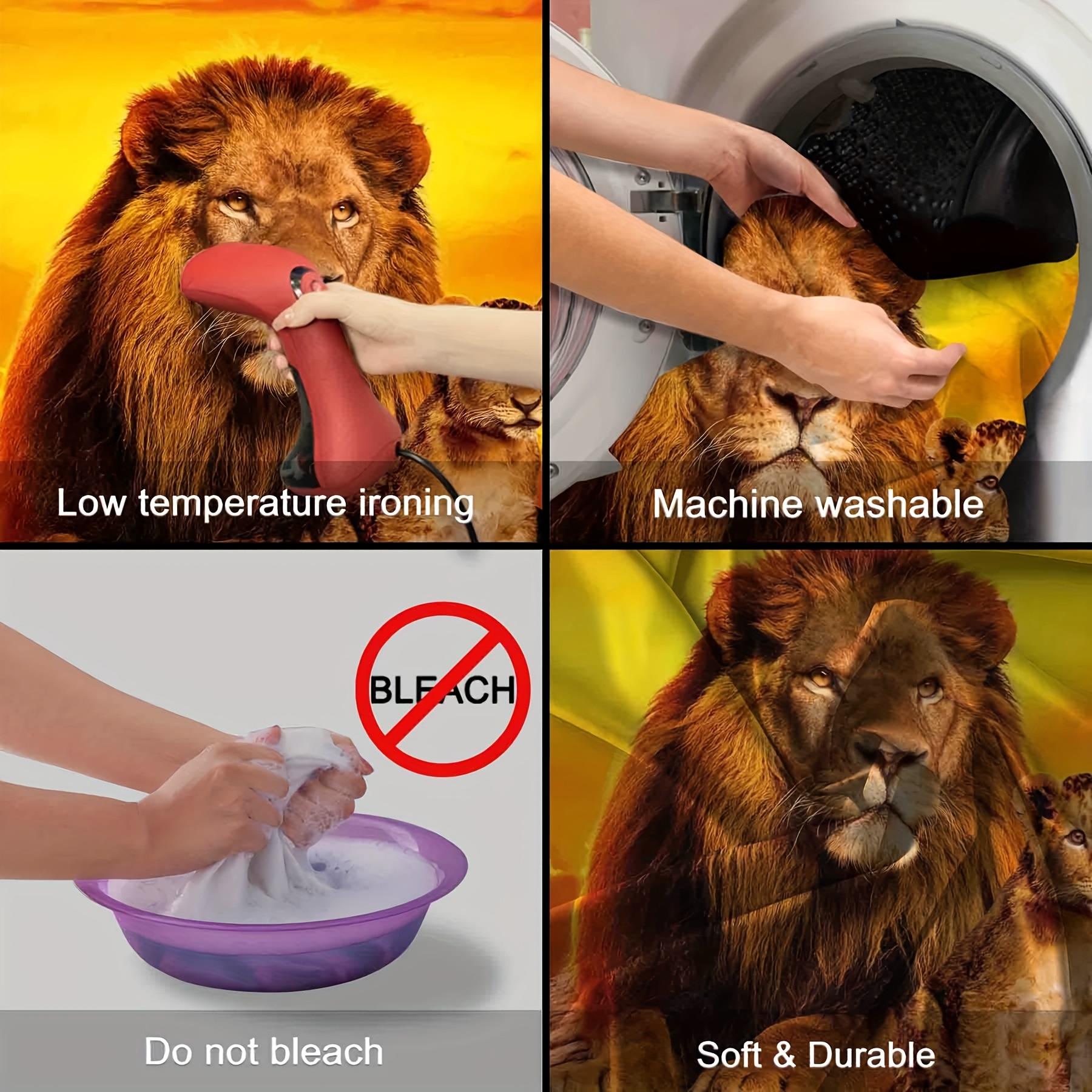 Lion Polyester Photography Backdrop Wild - Temu