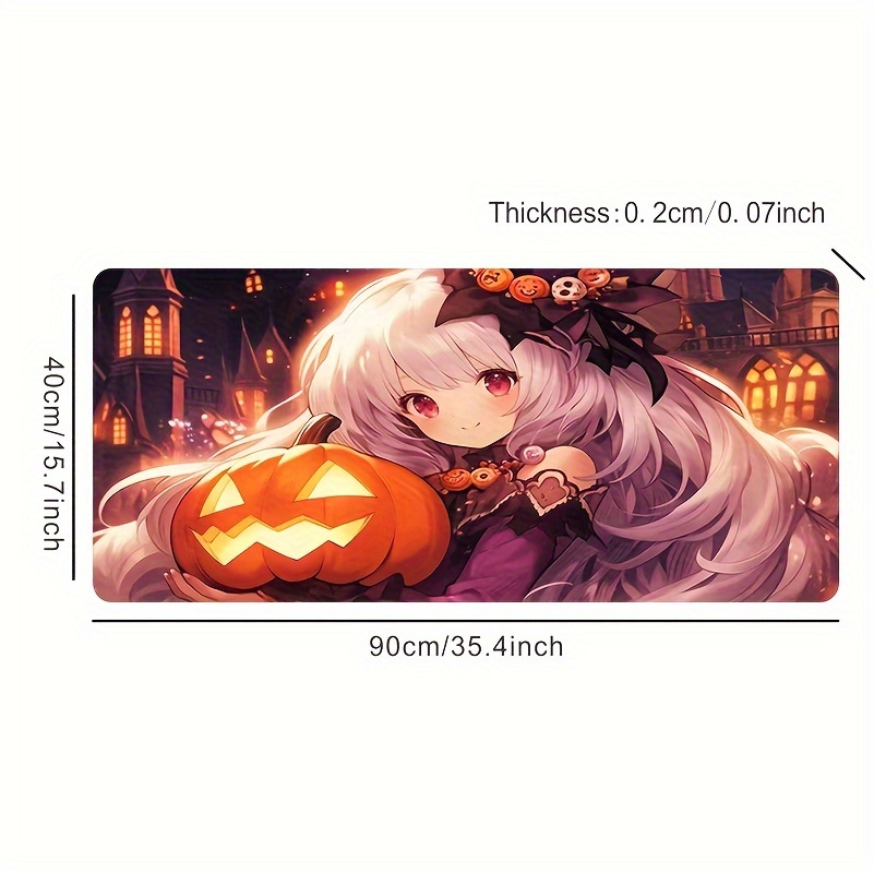 Halloween Cartoon Girl Pumpkin Rubber Mouse Pad/computer - Temu Australia