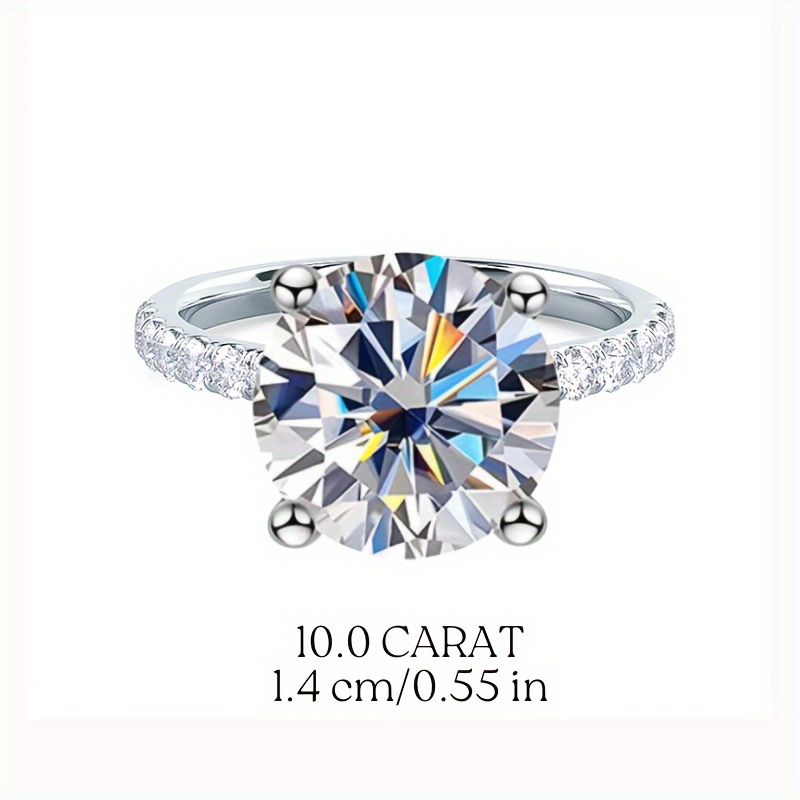 S925 Silver Inlaid Moissanite Ring Girls Fashion Party - Temu United Kingdom