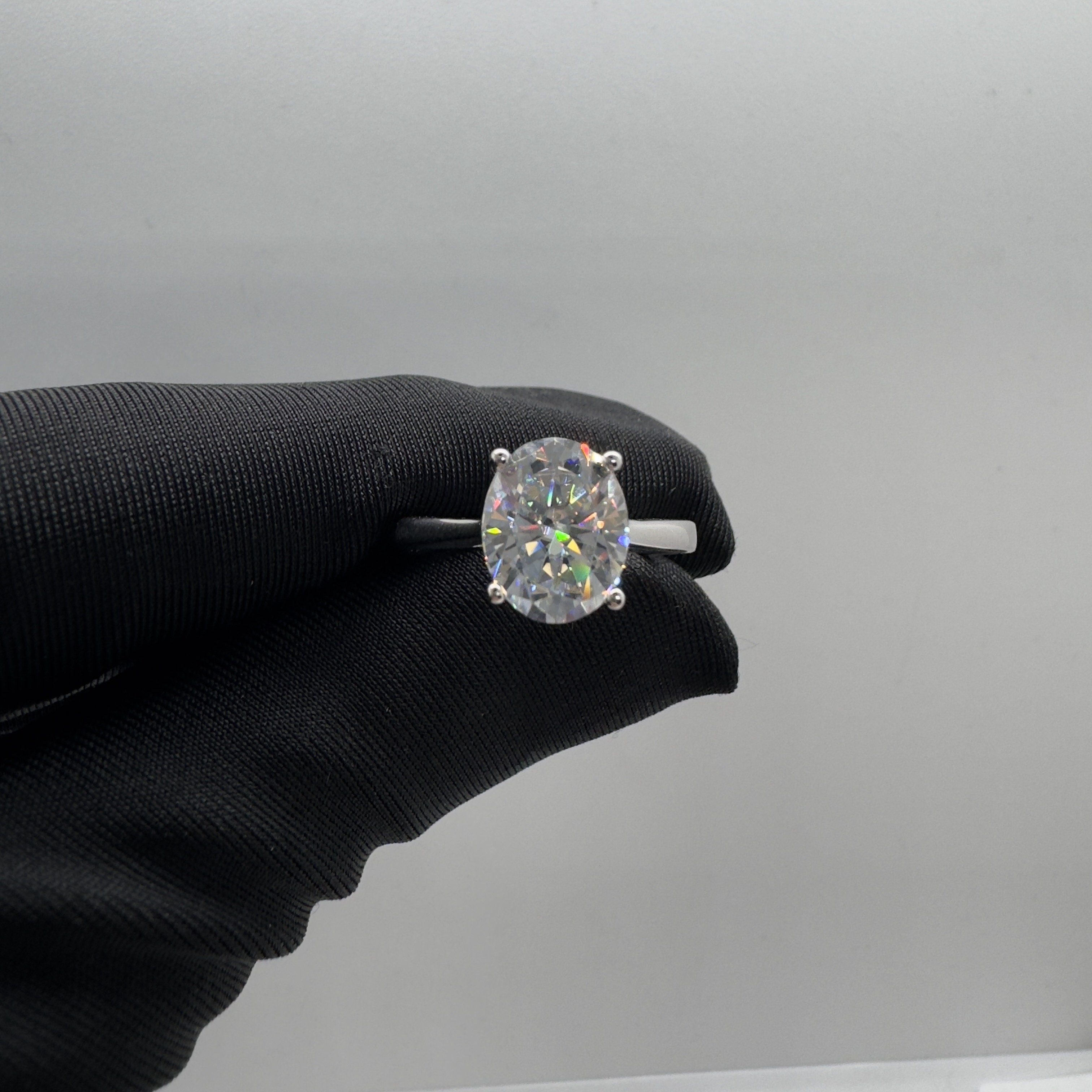 1pc 2/3ct 925 Sterling Silber Oval Moissanite Ring - Temu Germany