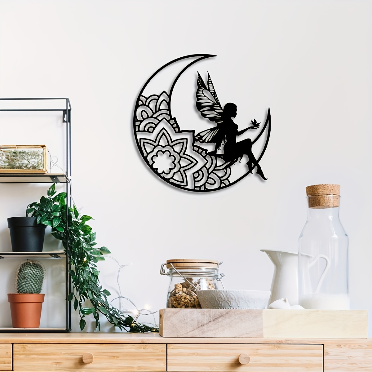 Moon Fairy Metal Signs Plaque Fairy Metal Wall Art 3d Hollow - Temu