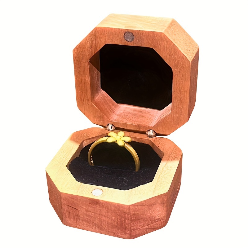 Wood Jewelry Box Engagement Ring Box Aesthetic Room Decor - Temu United ...