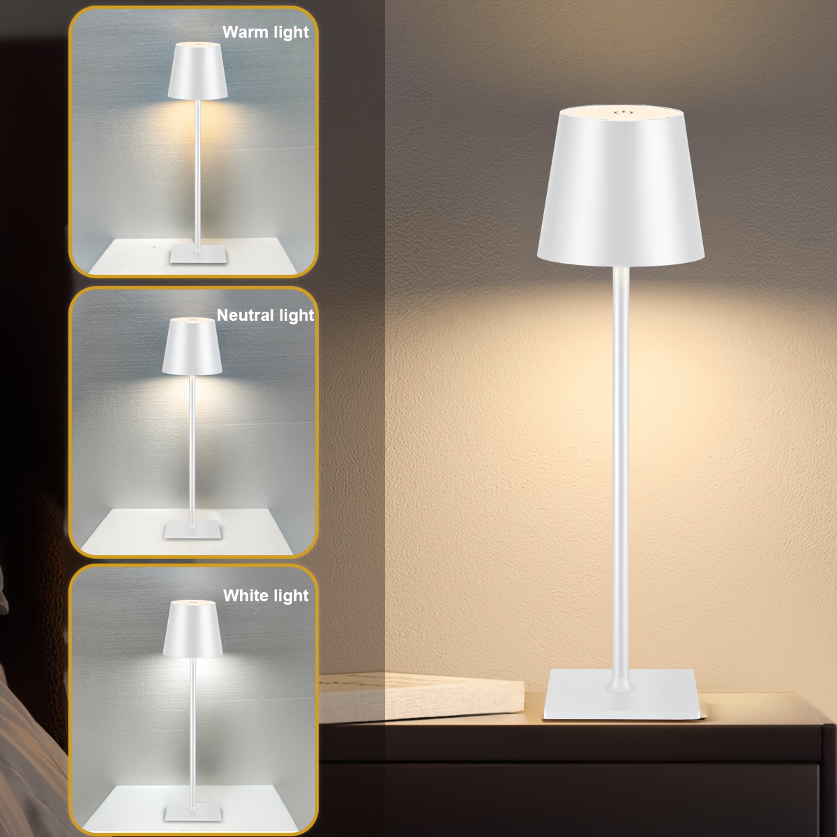 Portable Metal Led Table Lamp Cordless Metal Desk Lamp - Temu Australia