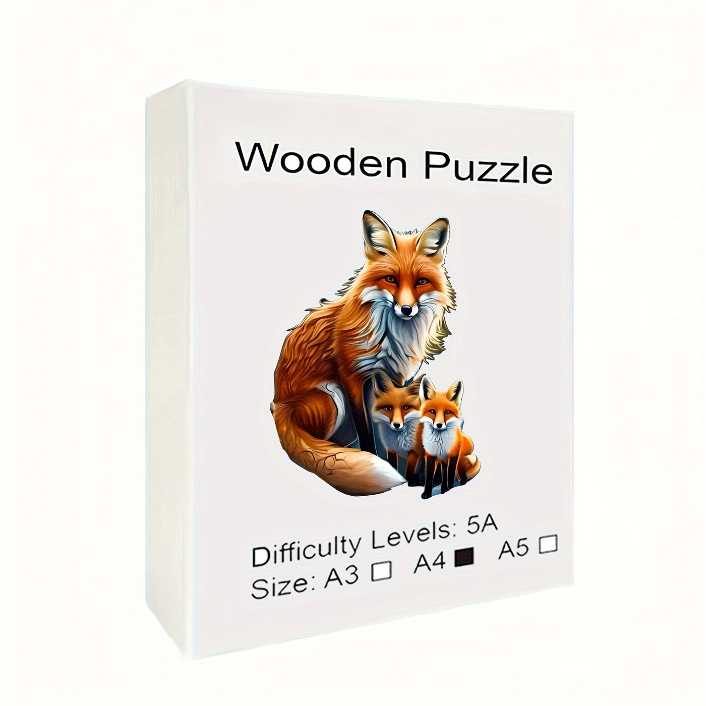 Boxed Wooden Fox Family Wooden Puzzle Game - Temu Ireland