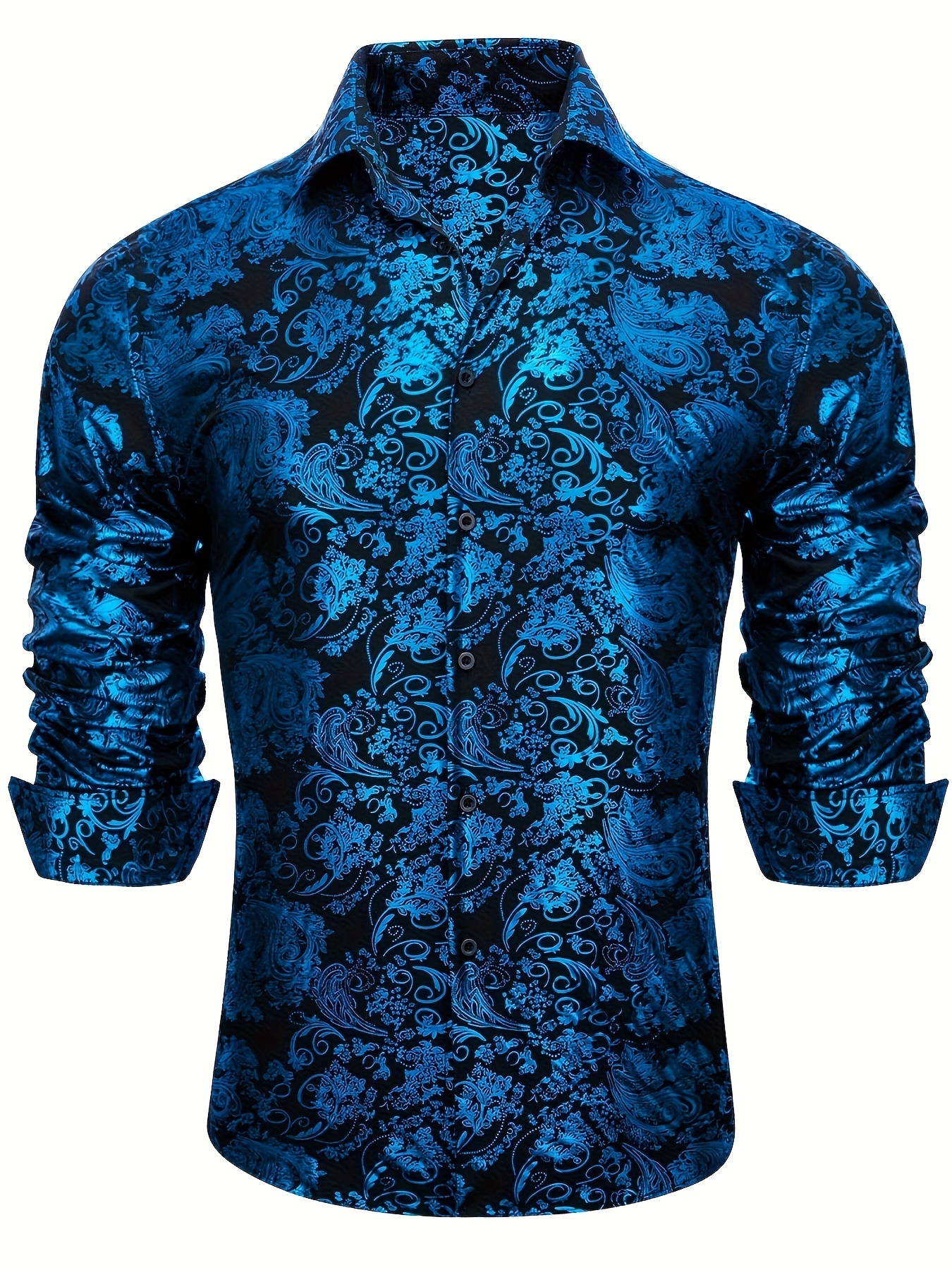 Baroque Floral Print Men's Vintage Elegant Long Sleeve - Temu Ireland